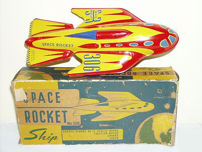 Automatic Toy Space Rocket No. 306 - Antique Toys Library