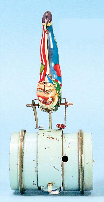Karl Bub Clown on a Barrel - Antique Toys Library