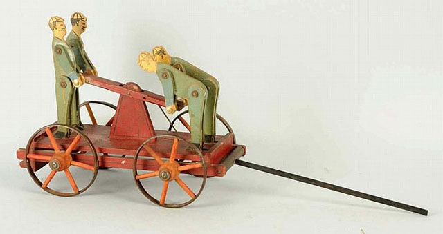 Crandell's Hand Car Toy Wooden - Antique Toys Library