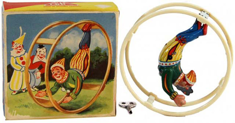 Kohler (GNK) Acrobatic Clown in Hoop - Antique Toys Library