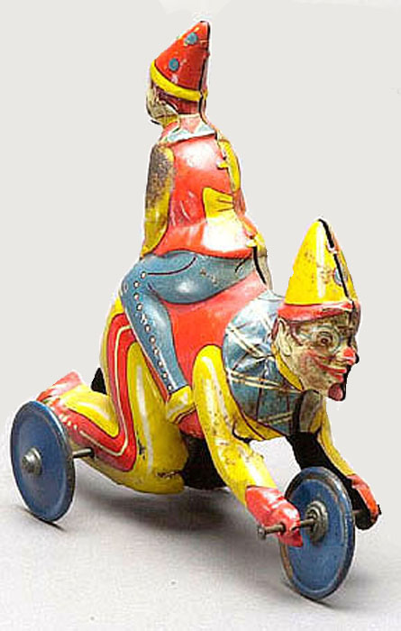 German Clown on Clown's Back - Antique Toys Library