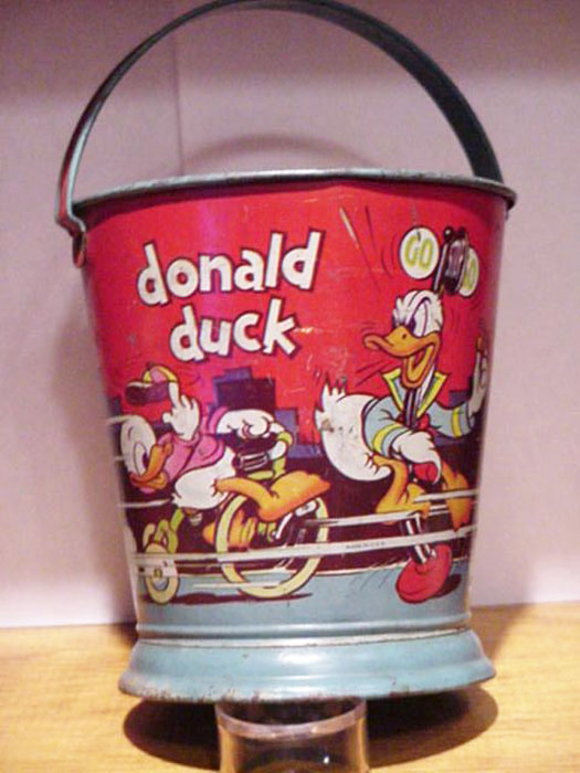 Ohio Art 1938 Donald Duck Pedestal Base Sand Pail - Antique Toys Library