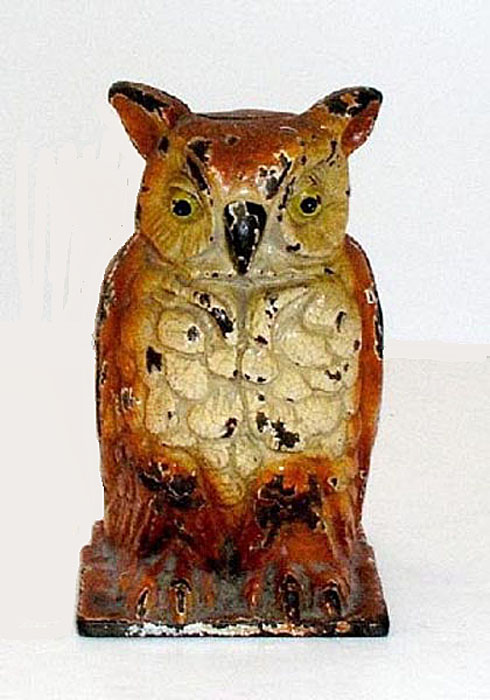 National Sewing Machine Co./Vindex Owl Bank - Antique Toys Library