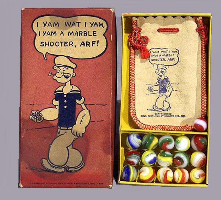 Akro Agate Co. Popeye Marbles - Antique Toys Library
