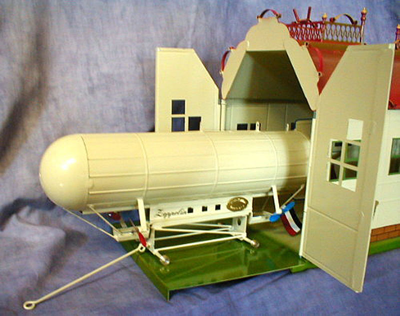 Tucher & Walther Zeppelin and Hanger - Antique Toys Library