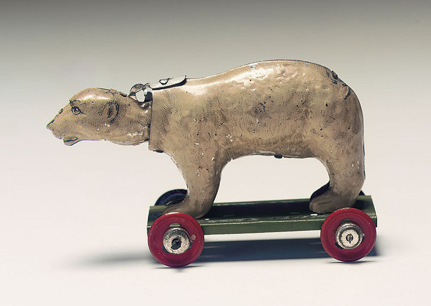 Meier Nodding Polar Bear Pull Toy - Antique Toys Library