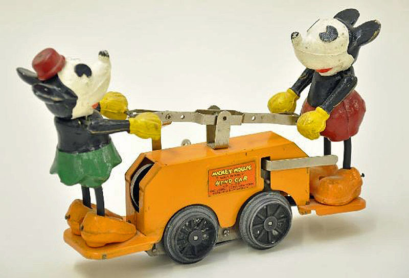 Lionel 1100 Orange Mickey Mouse Hand Car - Antique Toys Library