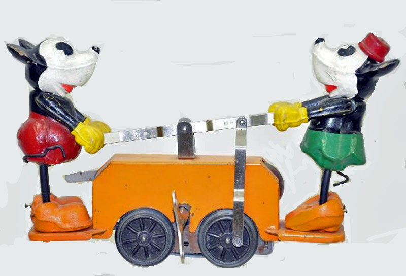 Lionel 1100 Orange Mickey Mouse Hand Car - Antique Toys Library